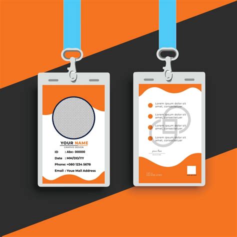 Orange Id Card Template Vector Icons And Graphics For Free Download 19865583 Vector Art At