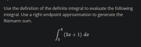 Use The Definition Of The Definite Integral Studyx