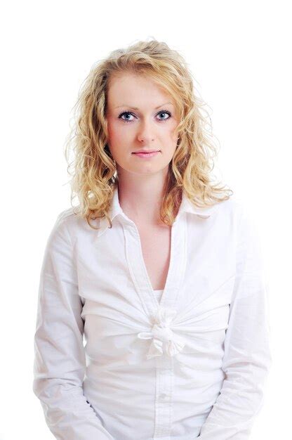 Premium Photo One Beautiful Blonde Women Isolated One White