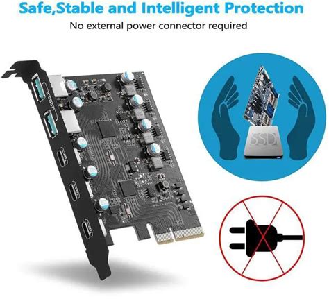 Yeeliya Pcie Usb 32 Gen 2 Expansion Card 3x Usb C And 2x Usb A For