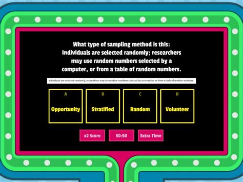 Topic 11 Sampling Gameshow Quiz