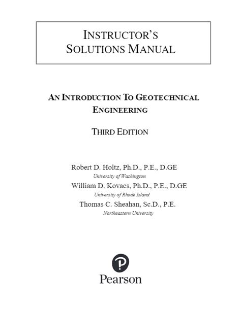 Solution Manual For Introduction To Geotechnical Engineering Inspire