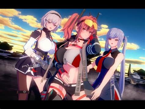 ブレマートン・リノ・エセックスで「wave」【mmdアズールレーンazurlane碧蓝航线벽람항로kkvmd4k60fps