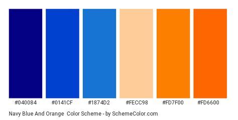 Navy Blue And Orange Color Scheme Blue