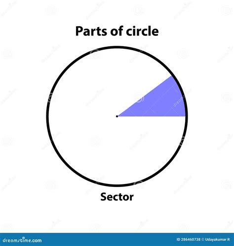 Parts Of Circle Sector Highlight In Blue Color Stock Vector Illustration Of Circular