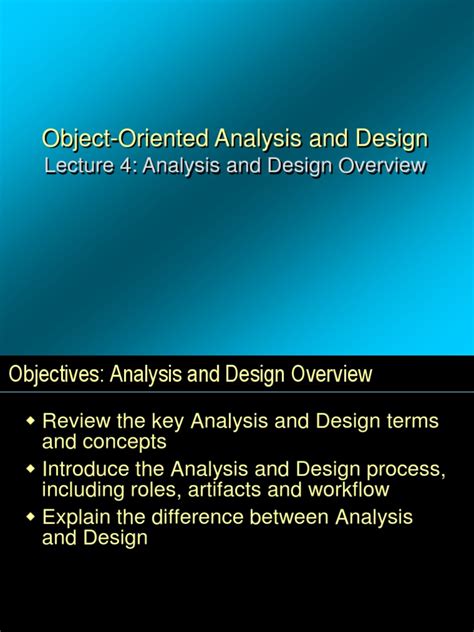 Slide 04 Analysis Design Pdf Use Case Design