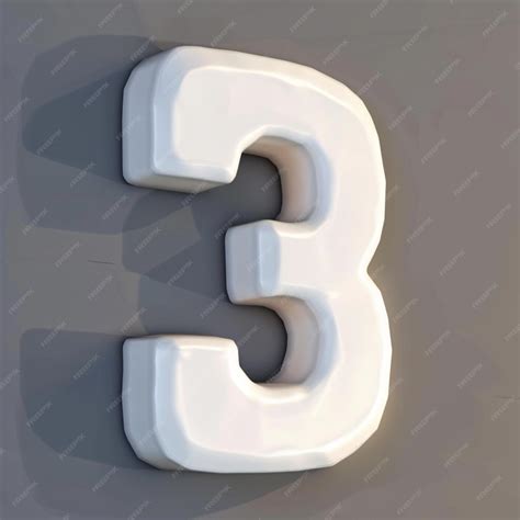 Premium Photo Numerical Number Three In Creative Digital Art Style