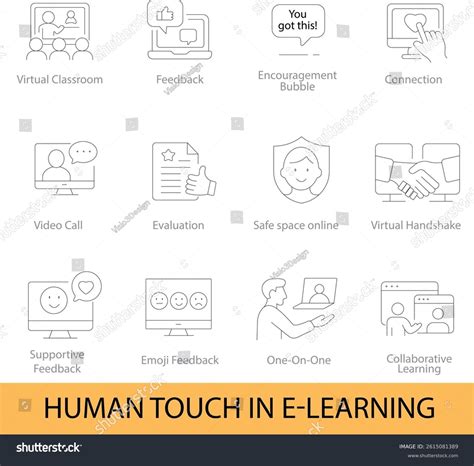 Human Touch E Learning Virtual Classroom Feedback Stock Vector Royalty