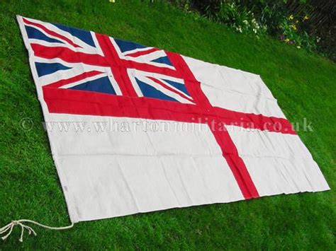 Ww2 British Royal Navy White Ensign Flag 59x110 Wharton Militaria