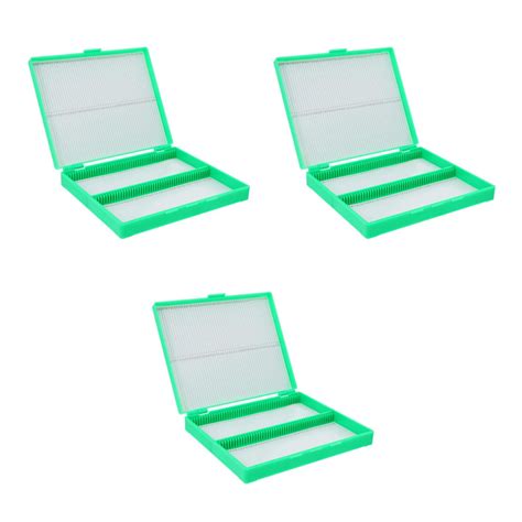 Worgeous 3pcs Microscope Holds 100 Slides Microslide Glass Slide