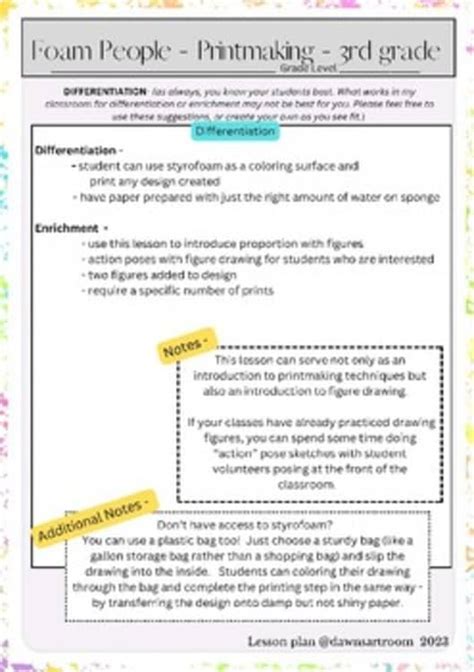 Simple Foam Prints 3rd Grade Printmaking Lesson Plan By Dawns Art Room