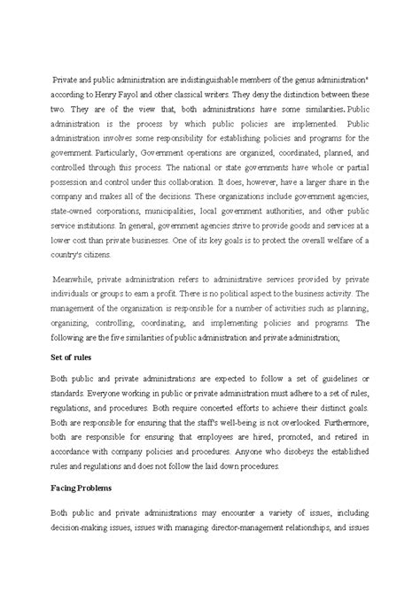 Public Administration Assignment Private And Public Administration