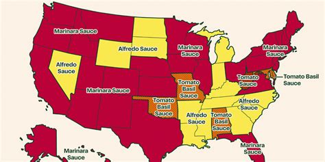 Lets Get Saucy This Map Shows The Most Popular Pasta Sauce By State