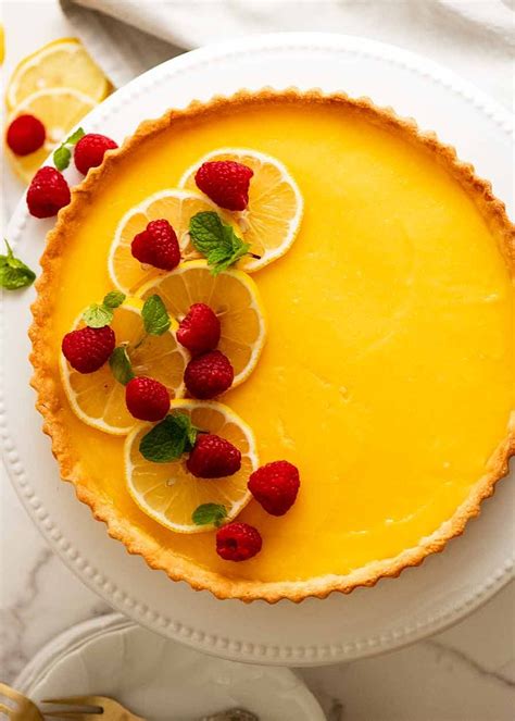 Delicious French Lemon Tart With Raspberries Recipe Classic French