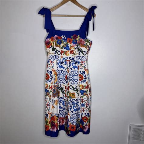 Dalia Macphee Medium Pleated Tie Shoulder Floral Prin… Gem