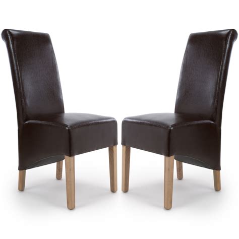 Dining Chairs Shankar Krista Brown Bonded Leather Chairs