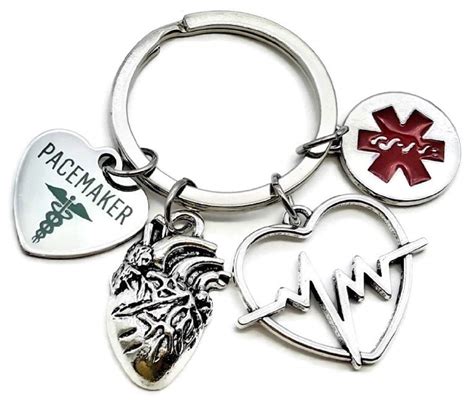 Pacemaker Medical Alert Keychain Packemaker T Heart Ecg Ekg