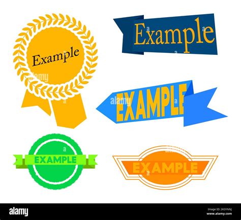 Set Of Ribbon With Example Text Banner Template Label Sticker Sign Stock Vector Image And Art
