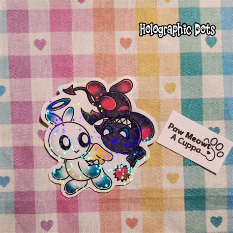 Holographic Sonic Chao Stickers Hero And Dark Chao Handmade Etsy