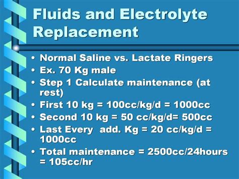 Ppt Fluids And Electrolyte Replacement Powerpoint Presentation Free