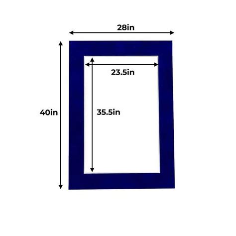28x40 Mat For 24x36 Photo Royal Blue Suede Matboard For Frames Measuring 28 X 40 In To