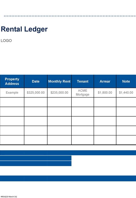 40 Printable Rental Ledger Templates Lease Ledger