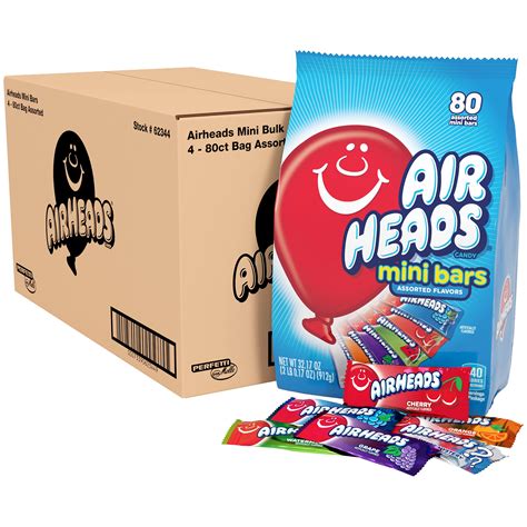Airheads Candy Mini Bars Assorted Fruit Flavors Individually Wrapped