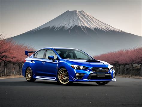 Premium Free Ai Images Subaru Wrx Sti At Mount Fuji