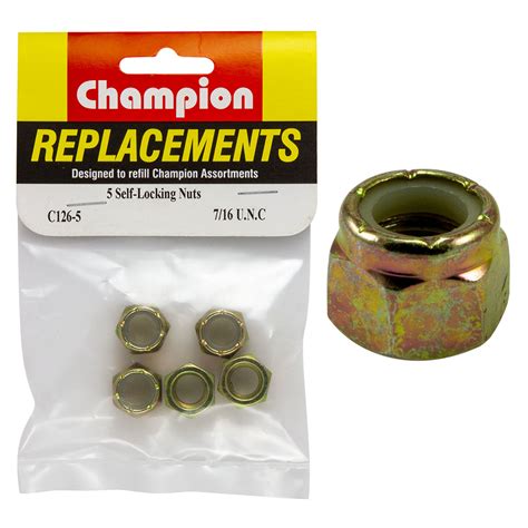 Hex Nuts Self Locking Nylon Insert 716 Unc Champion Fasteners