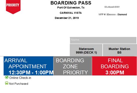 Carnival Cruise Boarding Pass