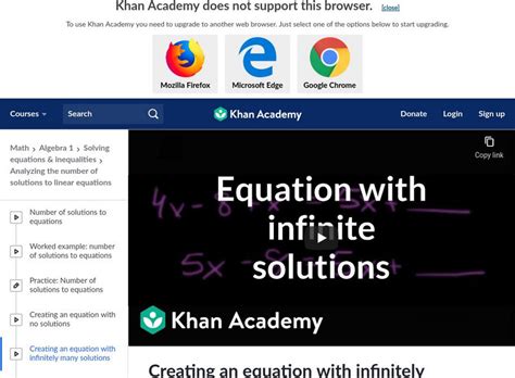 Khan Academy Creating An Equation With Infinitely Many Solutions Instructional Video For 7th