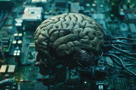 Artificial Intelligence Brain Processing Data On Circuit Board
