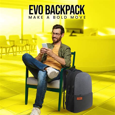 Evo Laptop Backpack Black And Grey Skybags