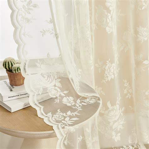 Seekright Lace Curtains 84 Inches Long 2 Panels Victorian