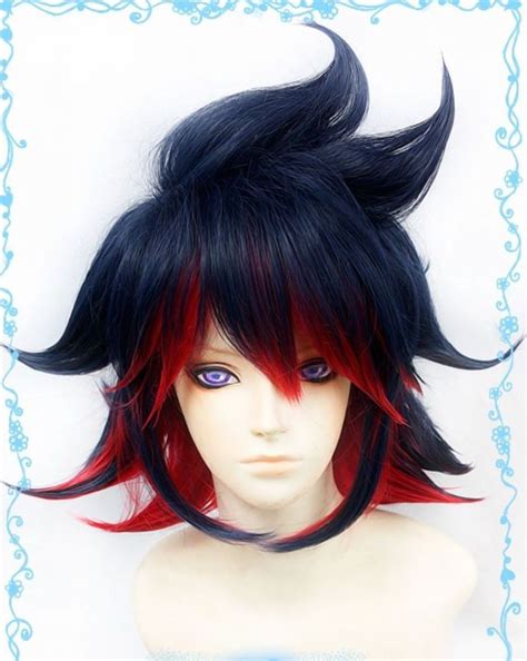 Popular Kill La Kill Matoi Ryuko Dark Blue Mix Short Styled Cosplay Wig