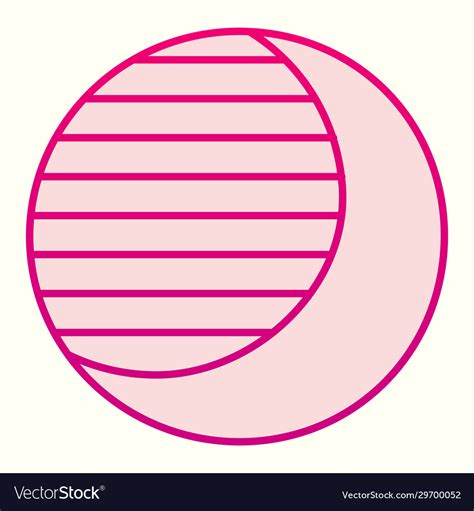 Solar Eclipse Line Icon Satellite Shadow And Sun Vector Image