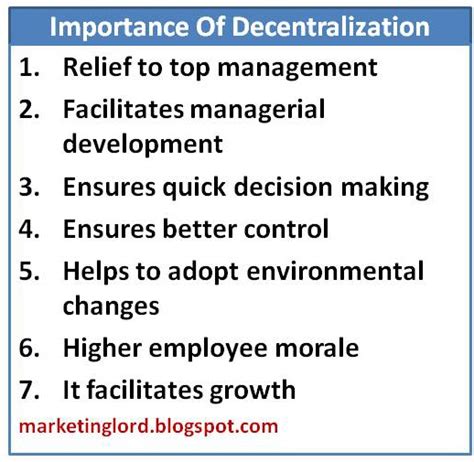 Need And Importance Of Decentralization Business Marketing