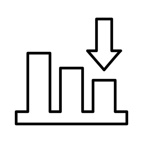 Statistics Bars With Arrow Down Line Style Icon Vector Art At Vecteezy