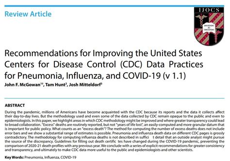 Article Cdc Recommendations Paper Published Mathematical Software