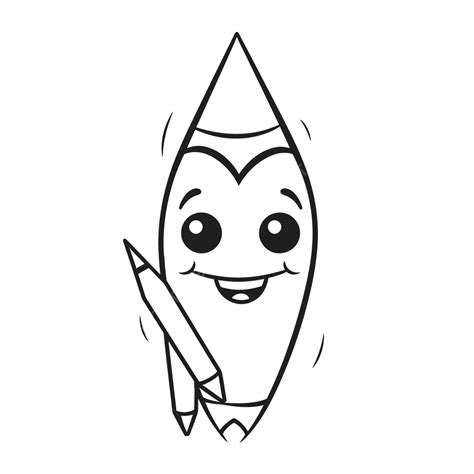Cute Pencil Cartoon Coloring Sheet Outline Sketch Drawing Vector