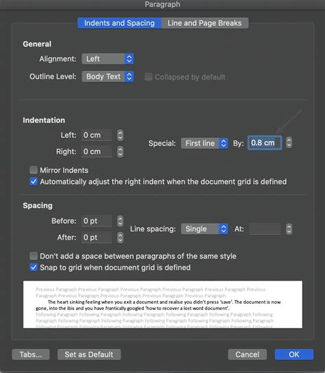 How To Add Or Change The First Line Indent In Microsoft Word