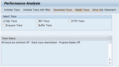 St05acc Sap Tcode Barrier Free Performance Trace