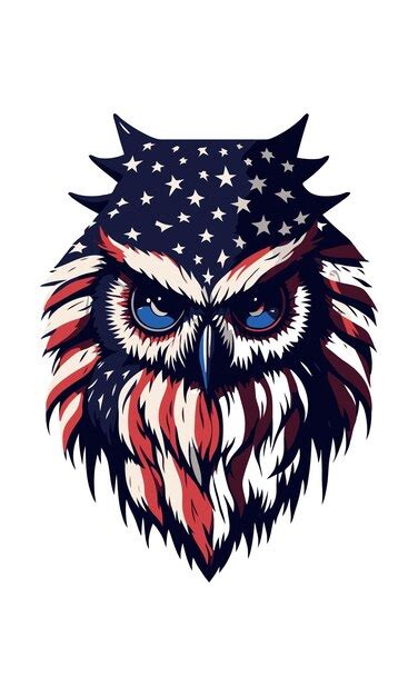 Premium Vector Artwork Design Of Owl Flag American Vector Design