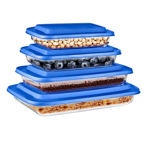 Serenelife 4 Sets Of High Borosilicate Rectangular Glass Bakeware Set