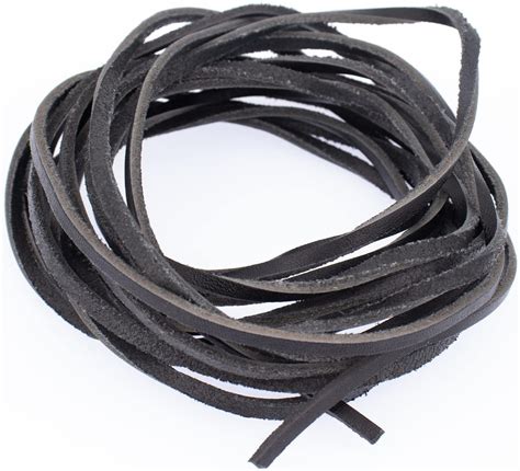 Faierlnn 3mm Wide Flat Leather Cord 5 Yards Long 2mm Thick