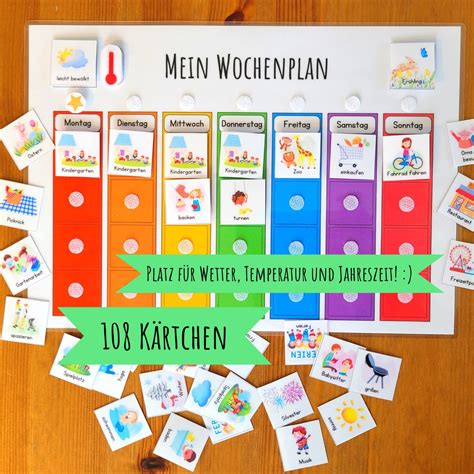 Wochenplan Für Kinder Download Zum Ausdrucken Für Etsy De