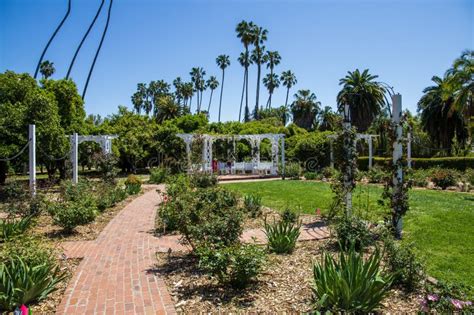 A Long Winding Footpath In The Rose Garden At The Los Angeles County