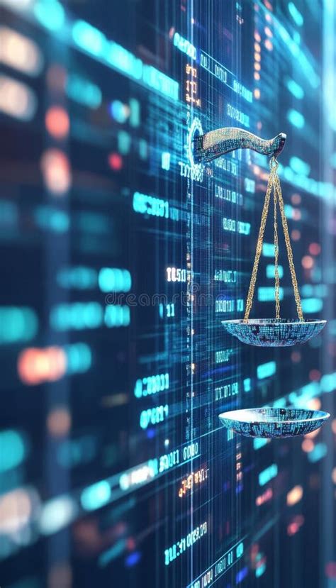 Scales Of Justice Digital Code Law And Legal System Cyber Law Data