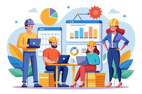 A Group Of Workers Collaborates On Data Analysis With Laptops And Charts In A Vibrant Office