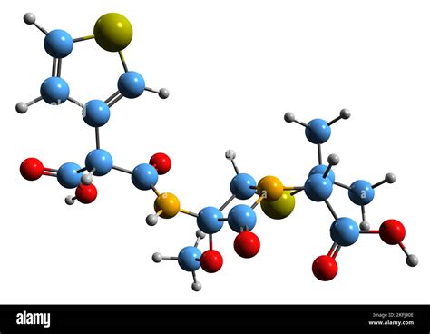 3d Image Of Temocillin Skeletal Formula Molecular Chemical Structure
